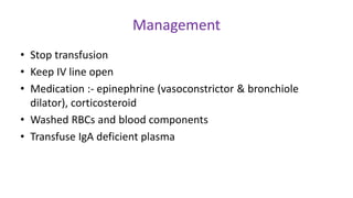 Blood Transfusion Reactions | PDF