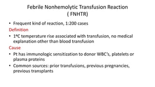 Blood Transfusion Reactions | PDF | Blood Disorders | Diseases and ...