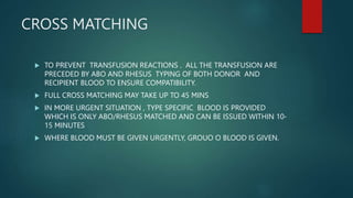 Blood Transfusion Remastered.ppt . Blood products, blood products | PPT