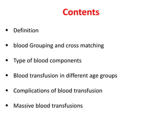 Blood transfusions surgery | PPTX