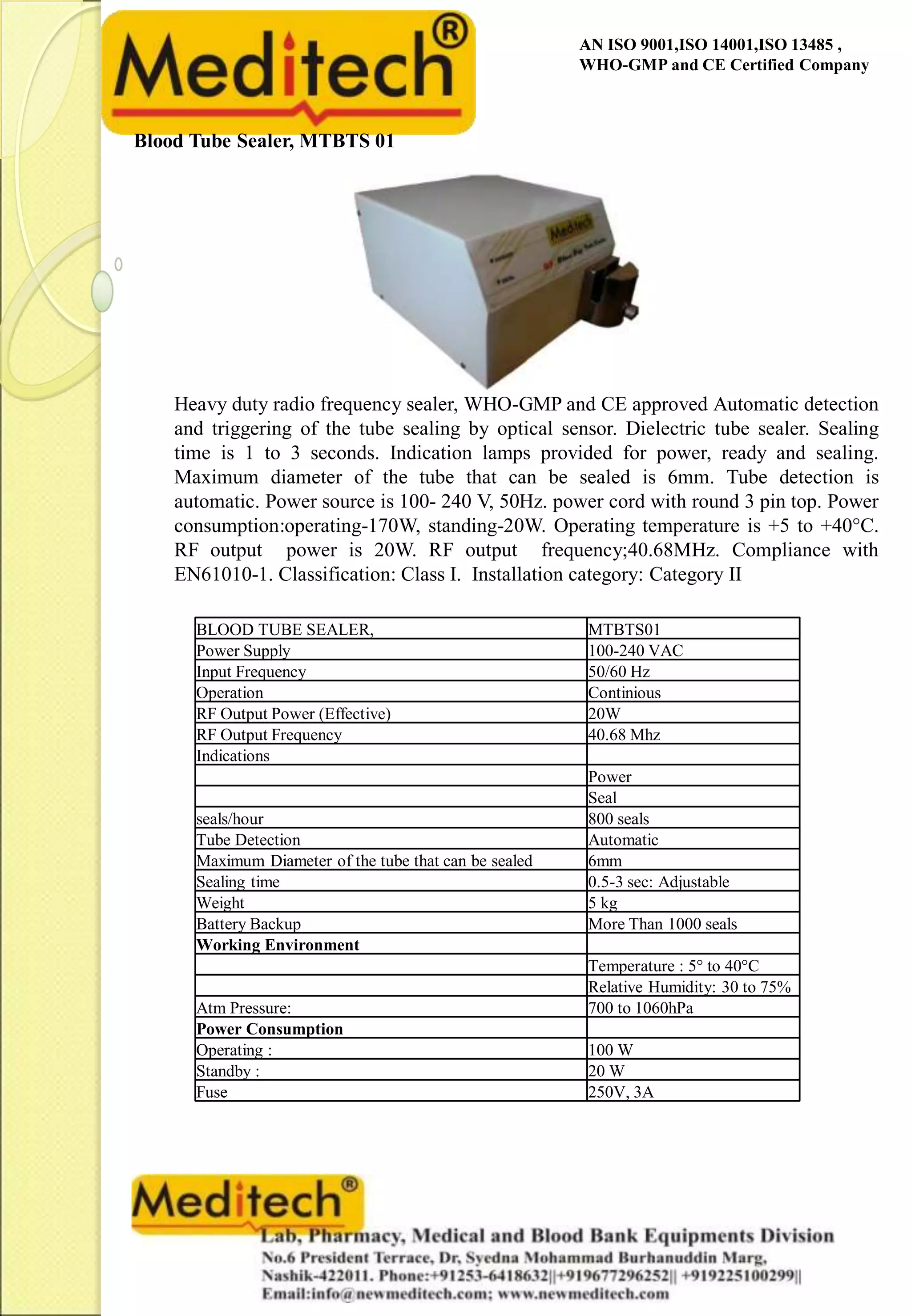 Blood tube sealer | PDF