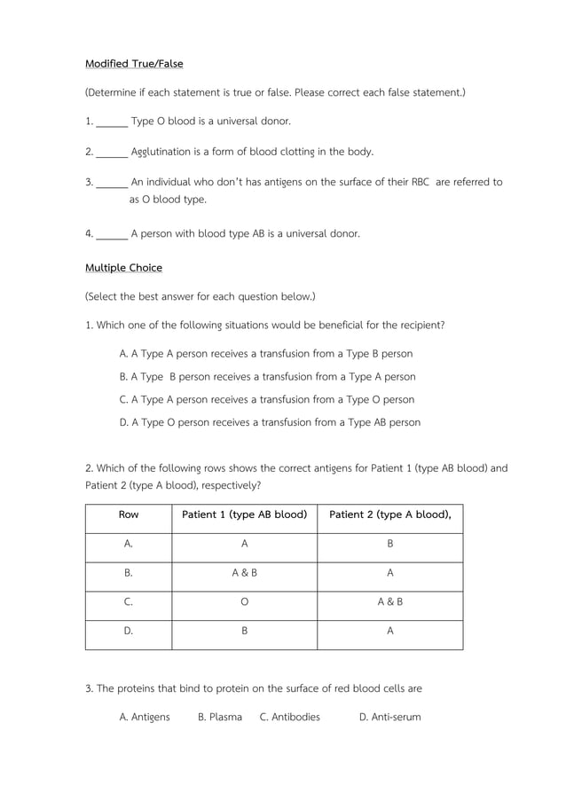 Blood type lesson plan | PDF