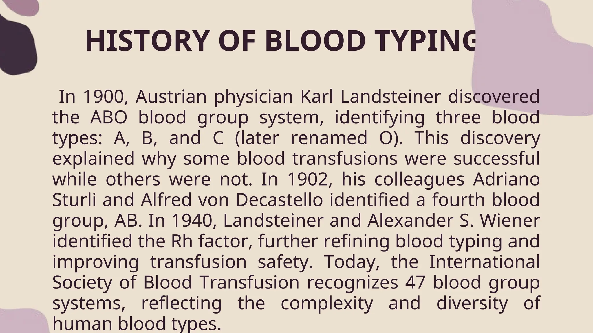 History of Blood Typing and What is Blood Typing | PPT