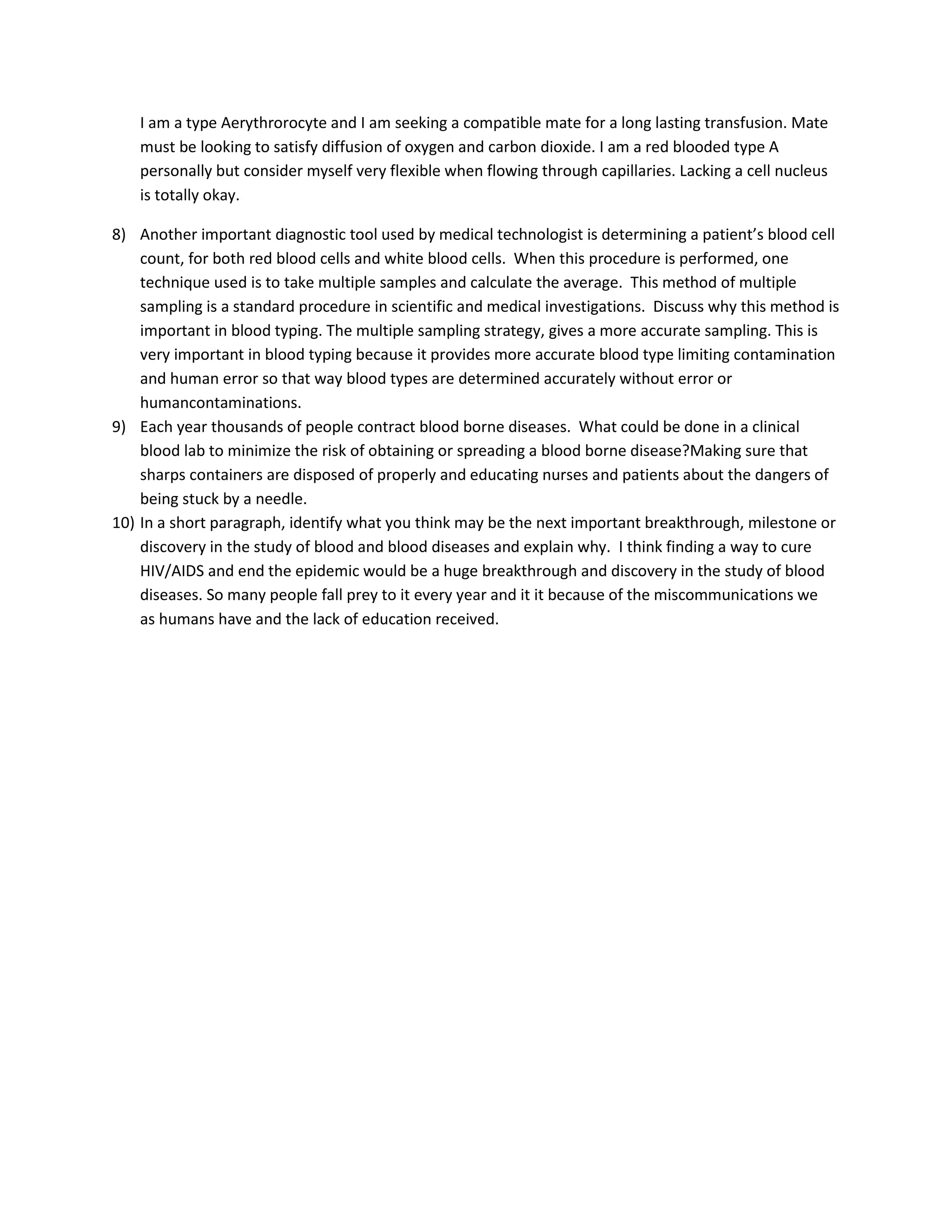 Blood typing analysis lab | DOCX