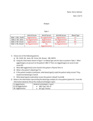 Blood typing-analysispdf | PDF