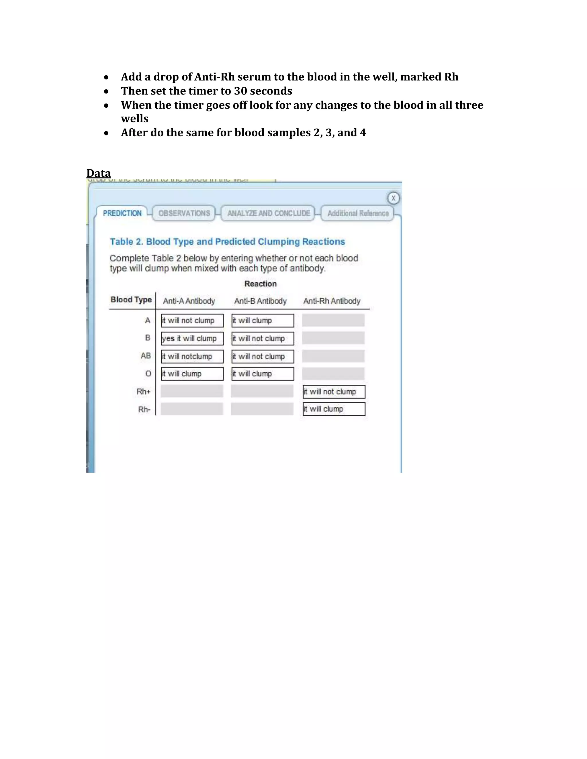 Blood typing lab | DOCX | Blood Disorders | Diseases and Conditions
