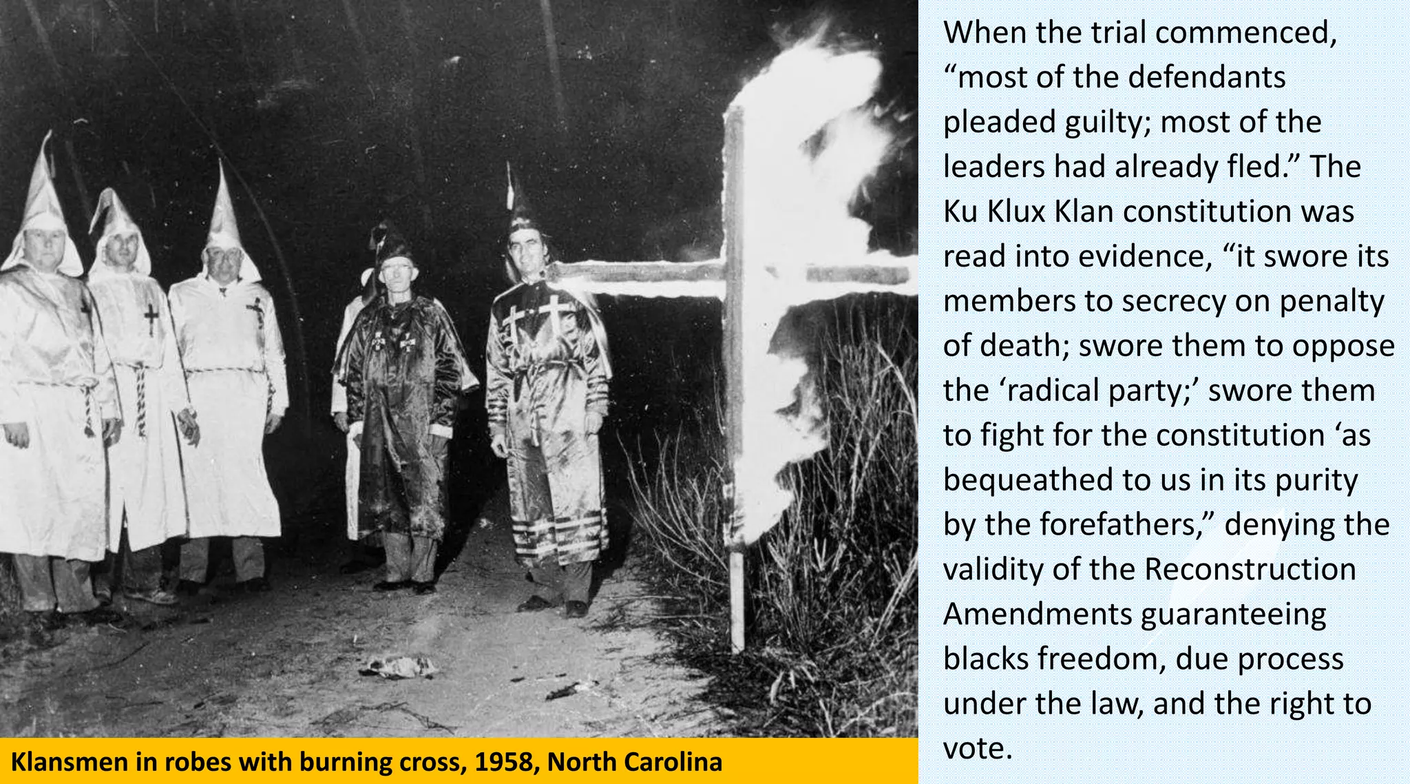 Chaos of Reconstruction, Terror After the Civil War | PPT