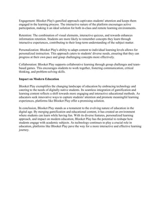 Blooket Play.docx | Educational Video Games | Video Game Genres