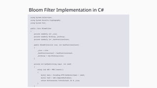 Bloom-Filters-A-Comprehensive-Guide with CSharp Sample | PPTX