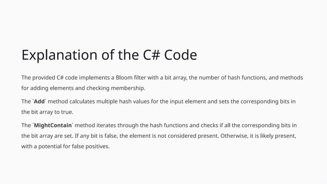 Bloom-Filters-A-Comprehensive-Guide with CSharp Sample | PPTX | Databases | Computer Software ...