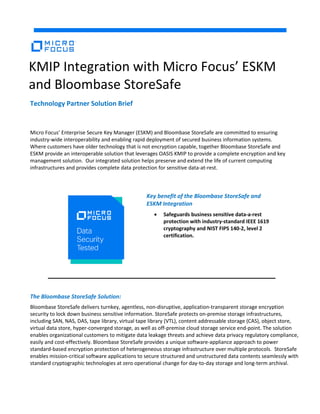 Bloombase store safe 1pager mf solution brief template 2017 | PDF
