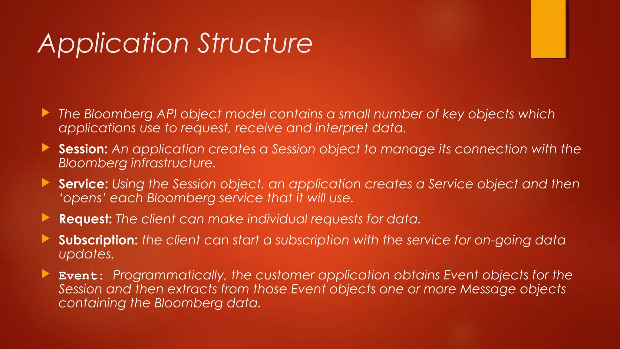 Bloomberg API Open Source Development and Solution Providers India | PPT