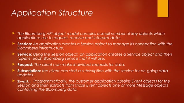 Bloomberg API Open Source Development and Solution Providers India | PPT