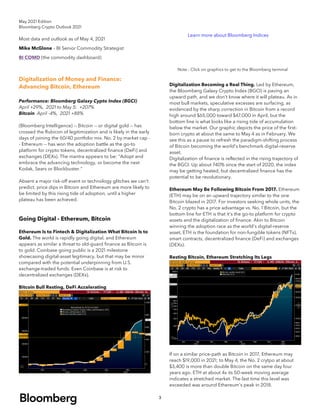 Bloomberg Crypto Outlook - May 2021 | PDF | Currencies | Economy