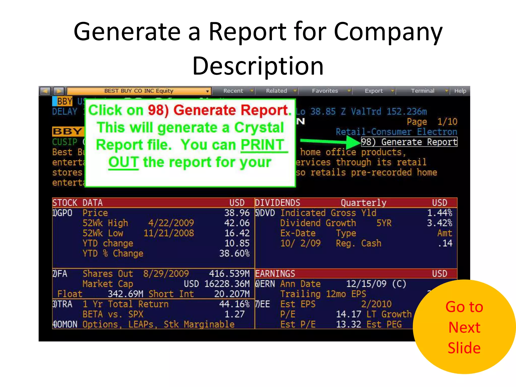 Bloomberg Tutorial Company Description | PPTX