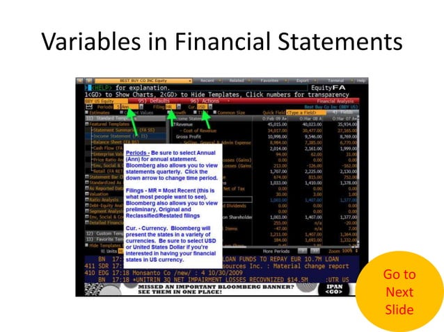 Bloomberg Tutorial Company Financial | PPT