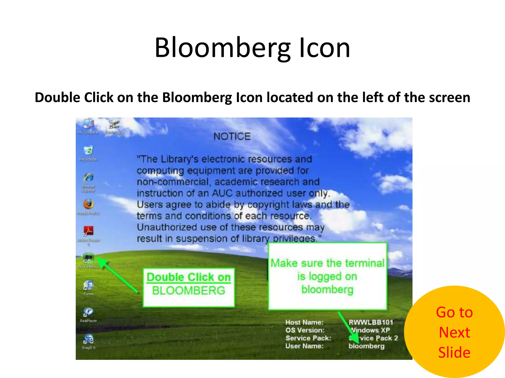 Bloomberg Tutorial Logon | PPT
