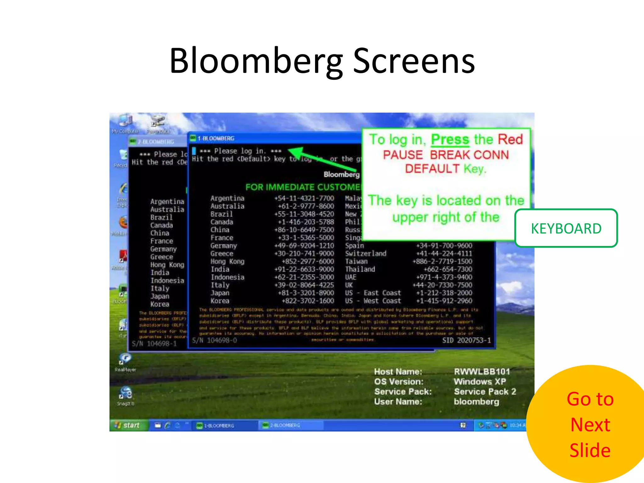 Bloomberg Tutorial Logon | PPT