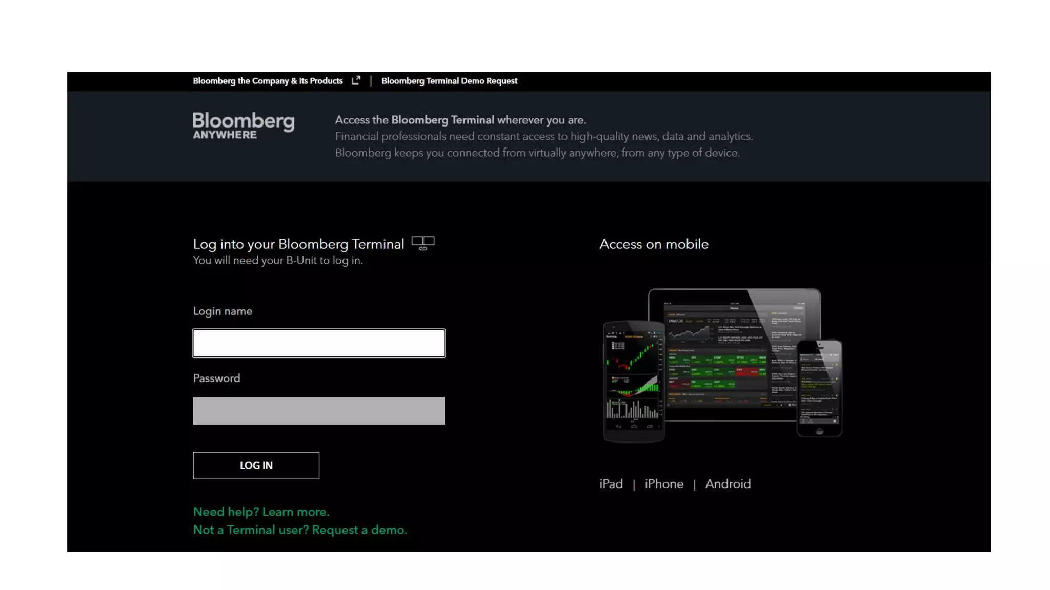 Bloomberg off campus access | PPTX