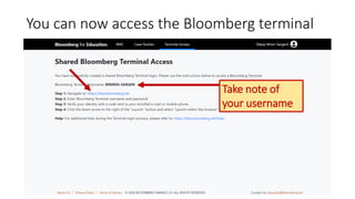 Bloomberg off campus access | PPTX
