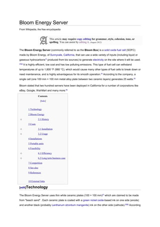 Bloom energy server | PDF