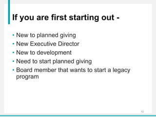 Legacy Giving Essentials: How to Build a Bequest Program | PPTX