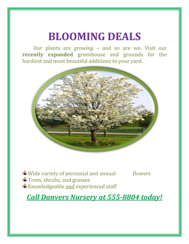 Blooming deals | DOCX