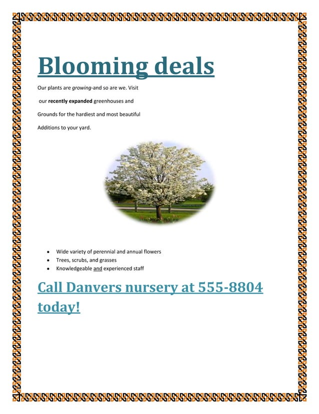 Blooming deals | DOCX