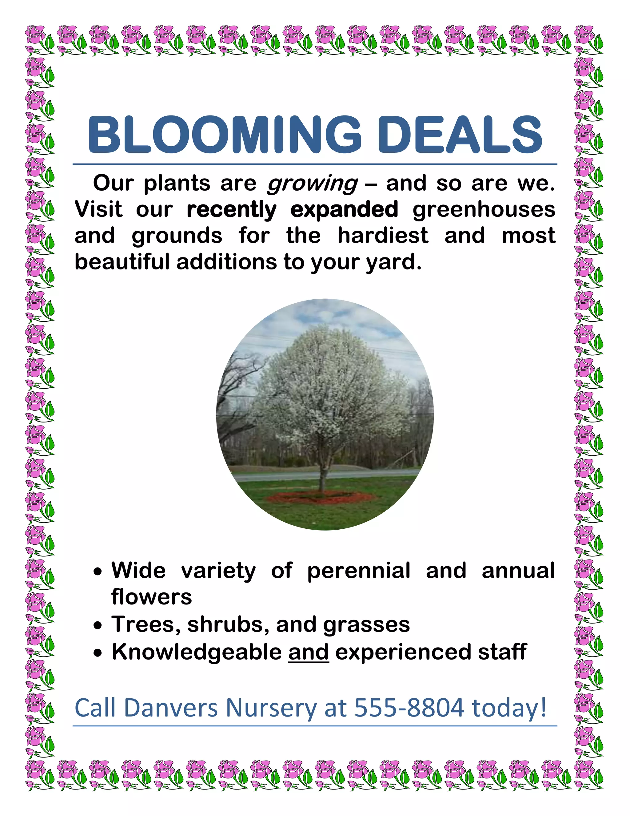 Blooming deals flyer | DOCX