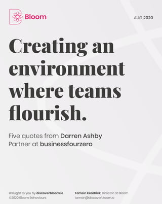 Creating an environment where teams can flourish. | PDF