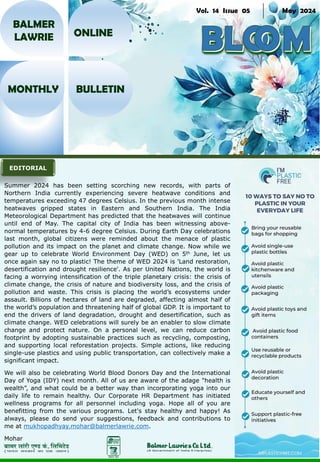 BLOOM_May2024 (r). Balmer Lawrie Online Monthly Bulletin | PDF