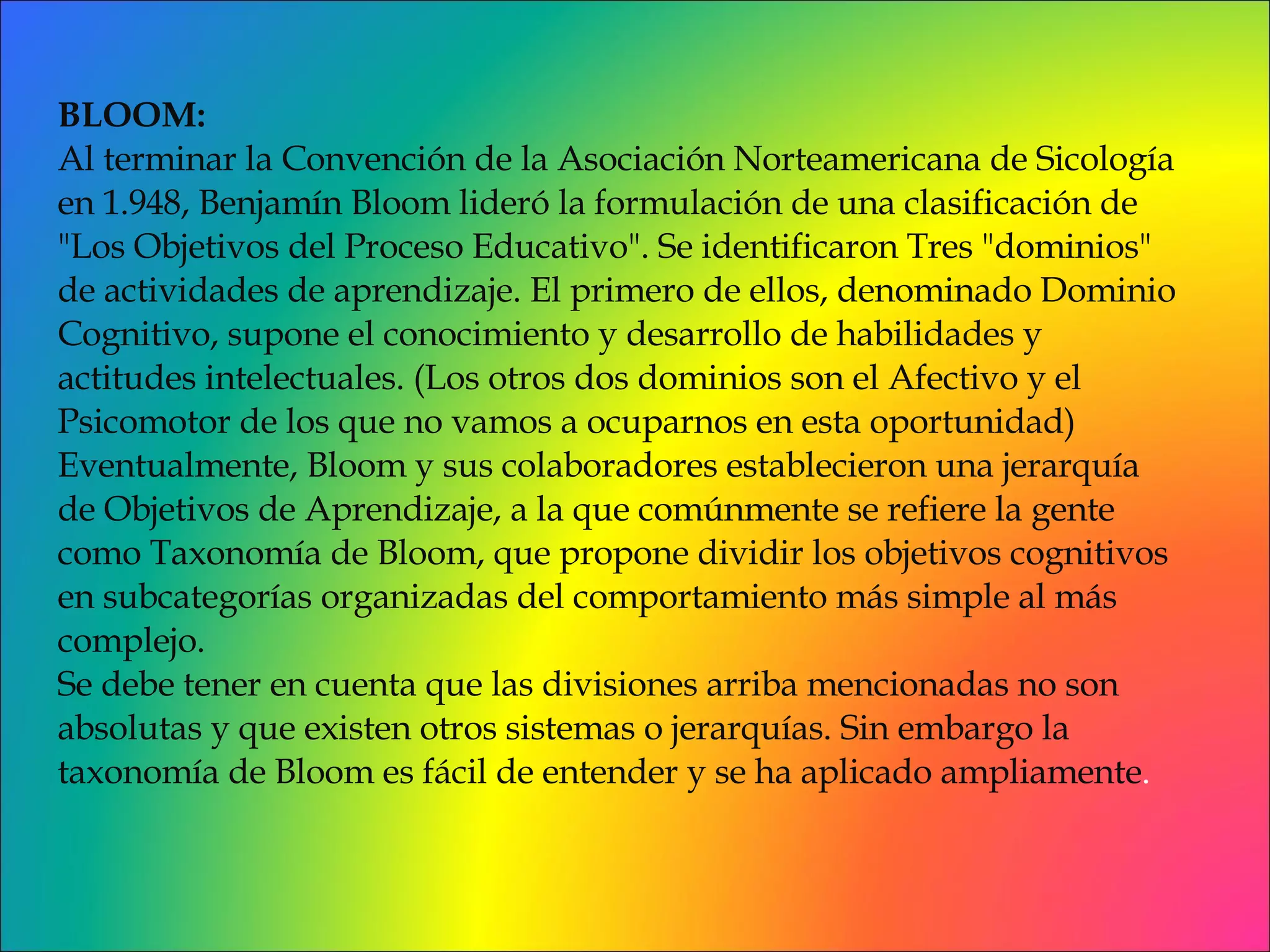 Las preguntas de eleccion multiple y la Taxonomia de Bloom | PPT