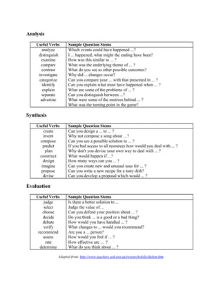 Bloom questions | PDF