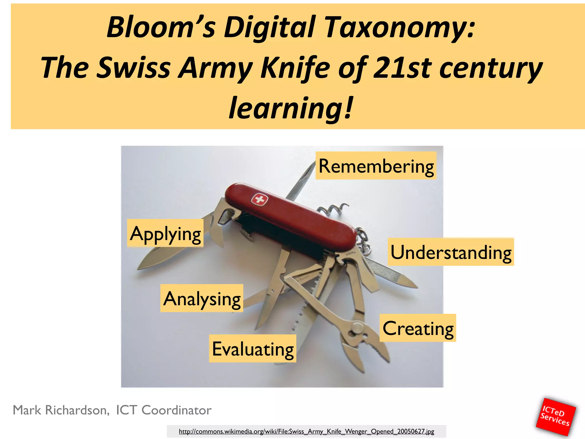 Bloom's Digital Taxonomy: The Swiss Army Knife of 21st Century Learning ...