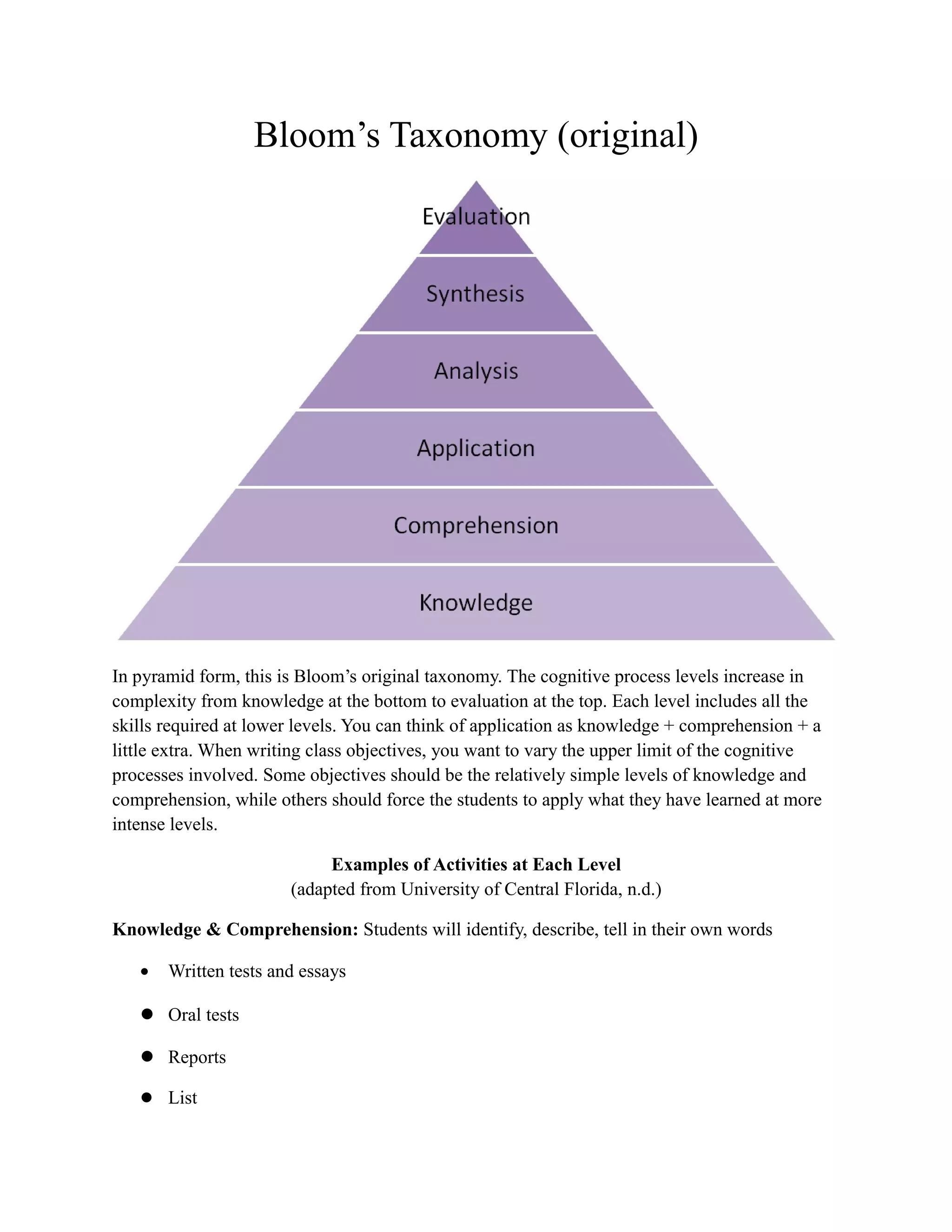 Blooms original revised taxonomy pyramids | PDF