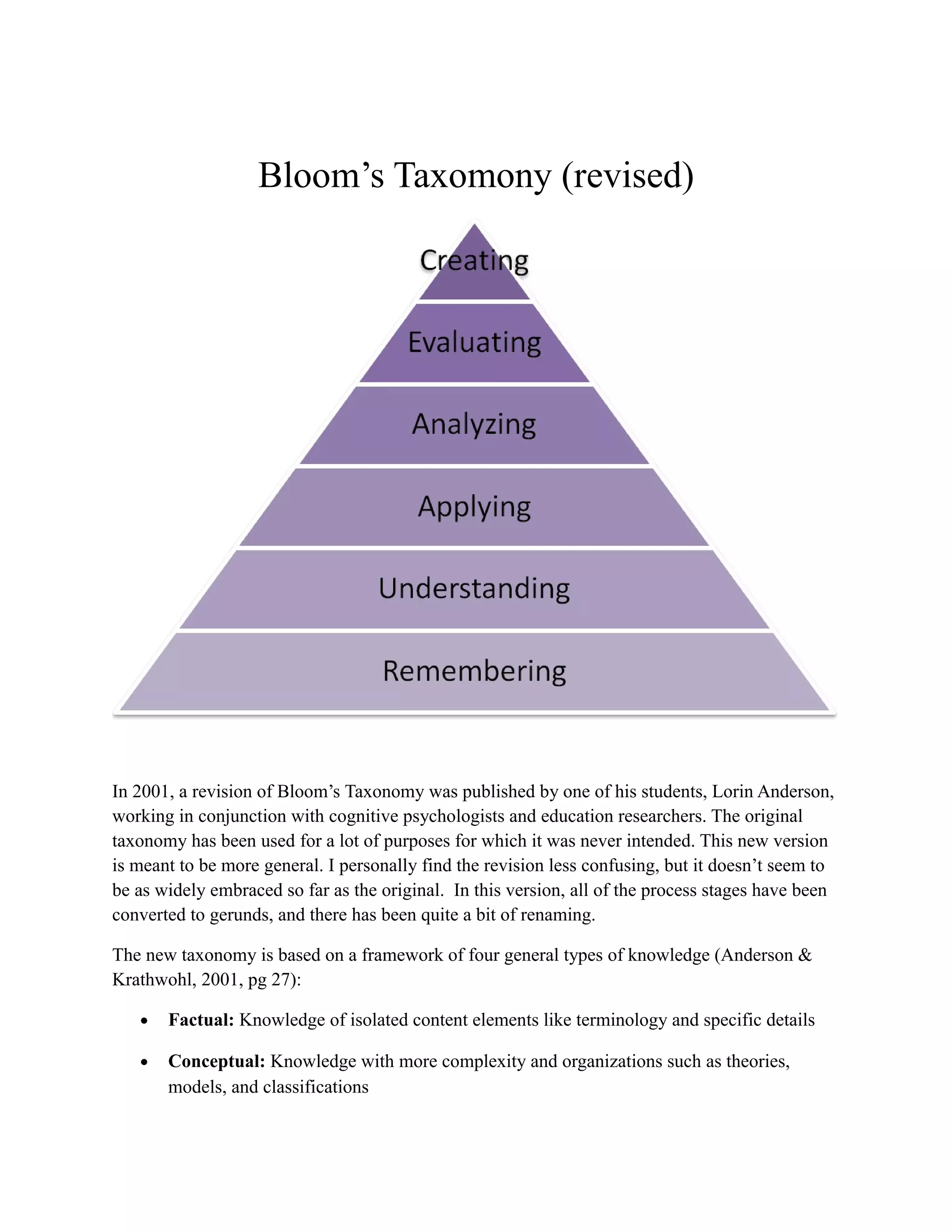 Blooms original revised taxonomy pyramids | PDF