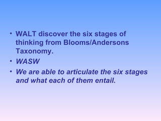 Andersons/Blooms Revised Taxonomy | PPT