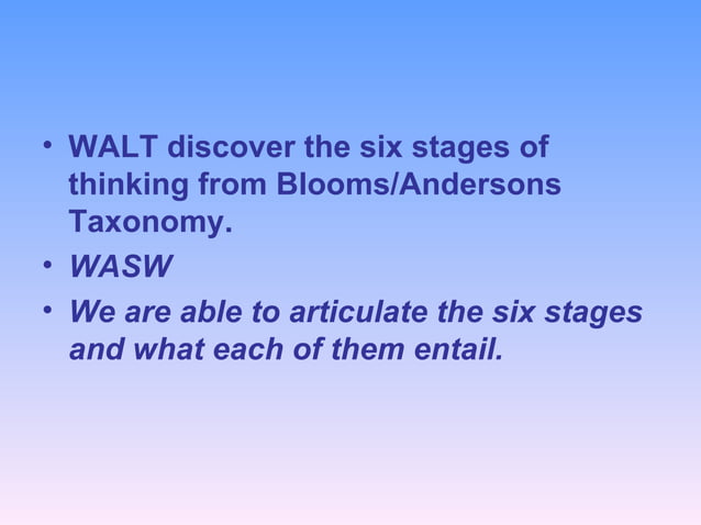 Andersons/Blooms Revised Taxonomy | PPT