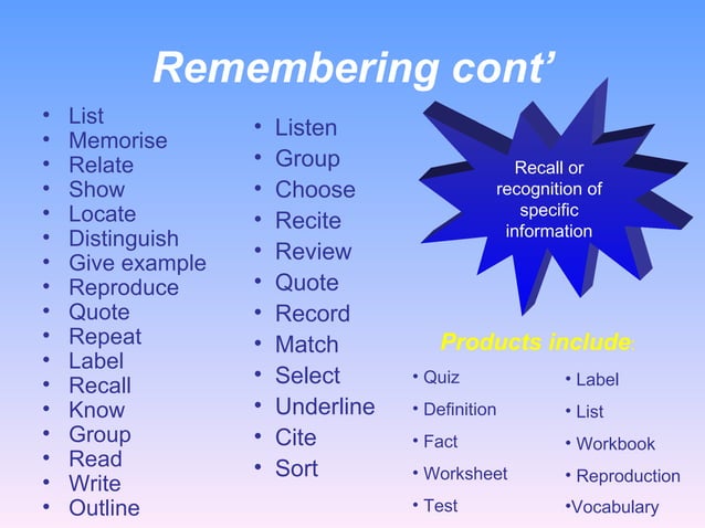 Andersons/Blooms Revised Taxonomy | PPT