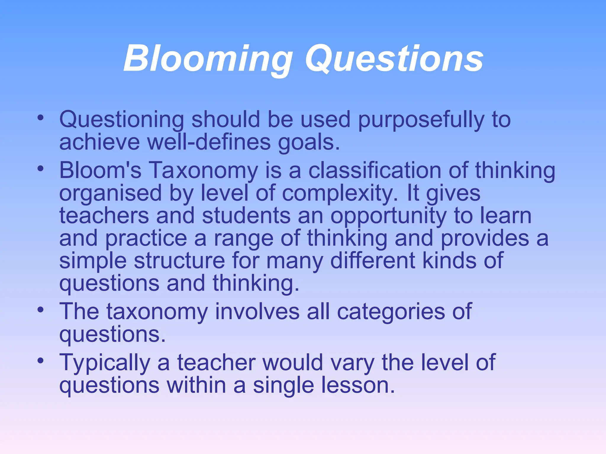 introduction to the blooms taxonomy.ppt