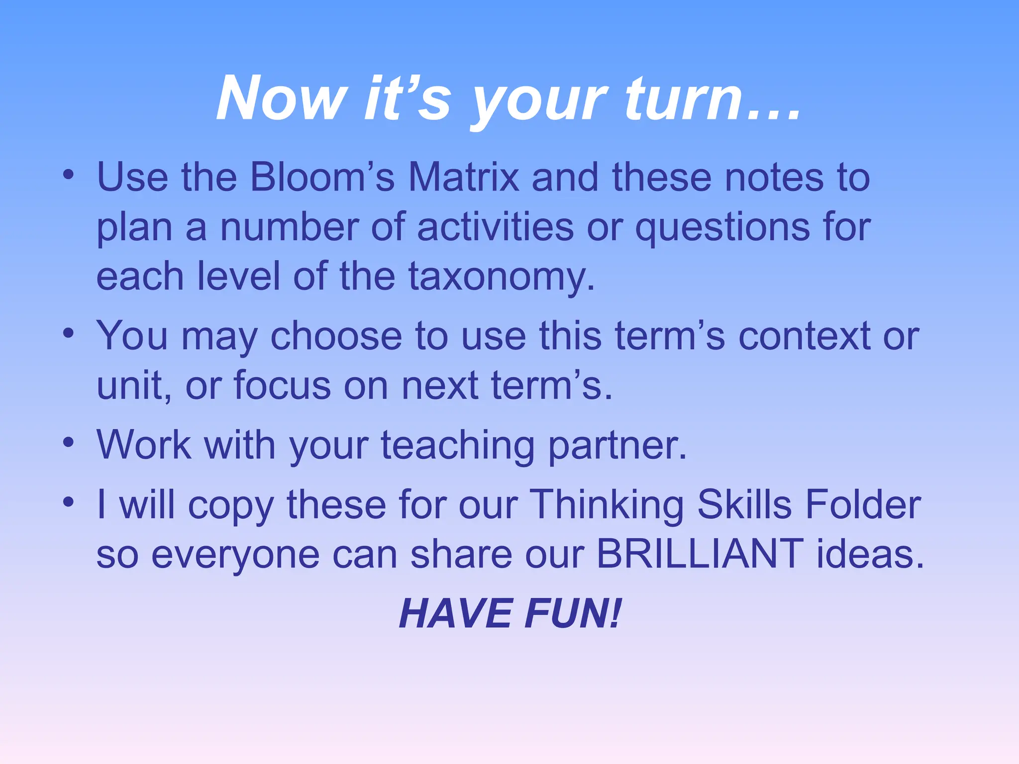introduction to the blooms taxonomy.ppt