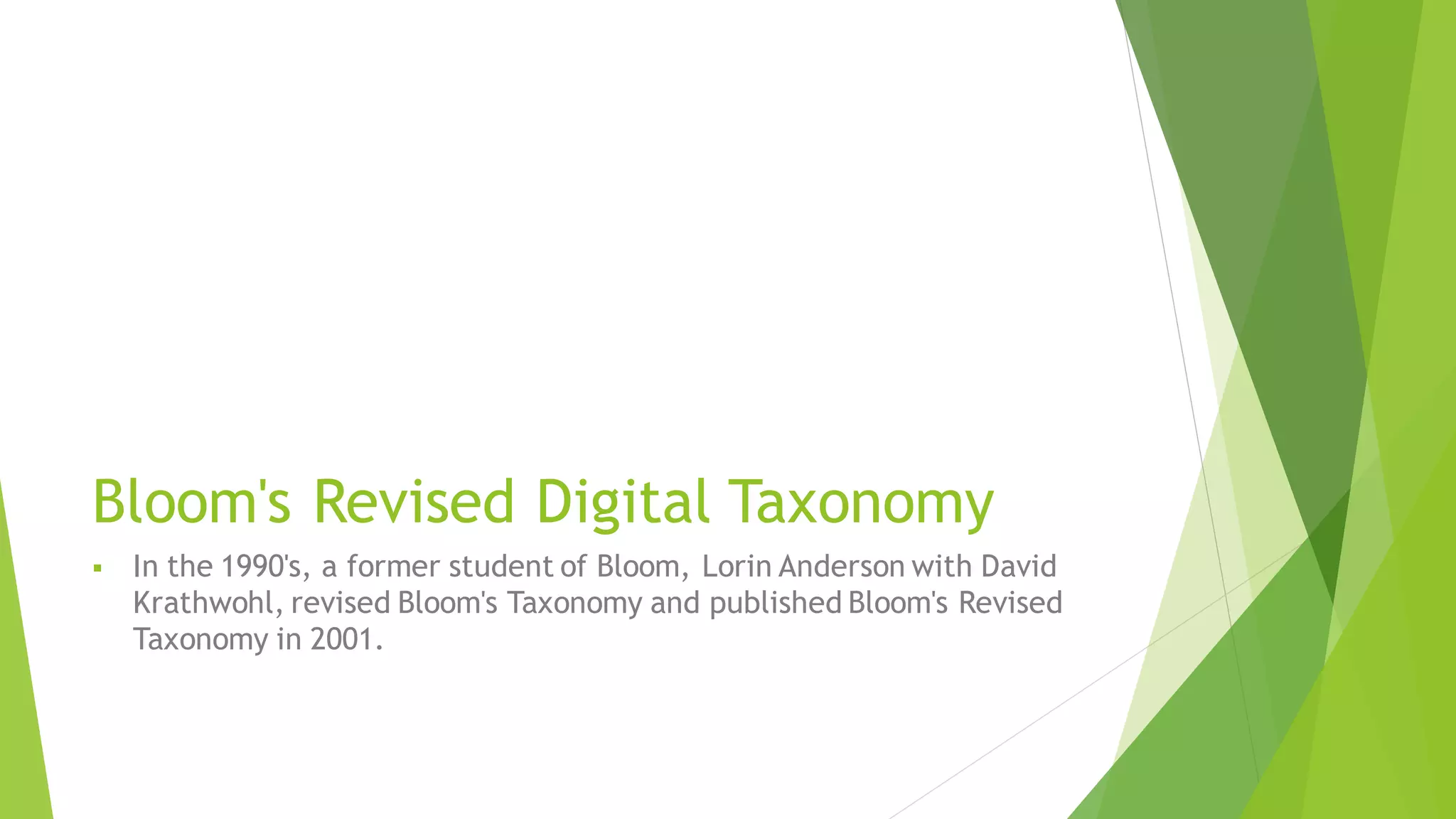 Bloom's revised digital taxonomy | PDF