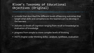 Bloom’s Revised Taxonomy of Educational Objectives | PPTX