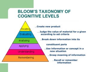 Bloom's Taxonomy Objectives | PPT