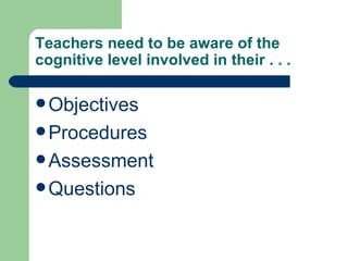 Bloom's Taxonomy Objectives | PPT