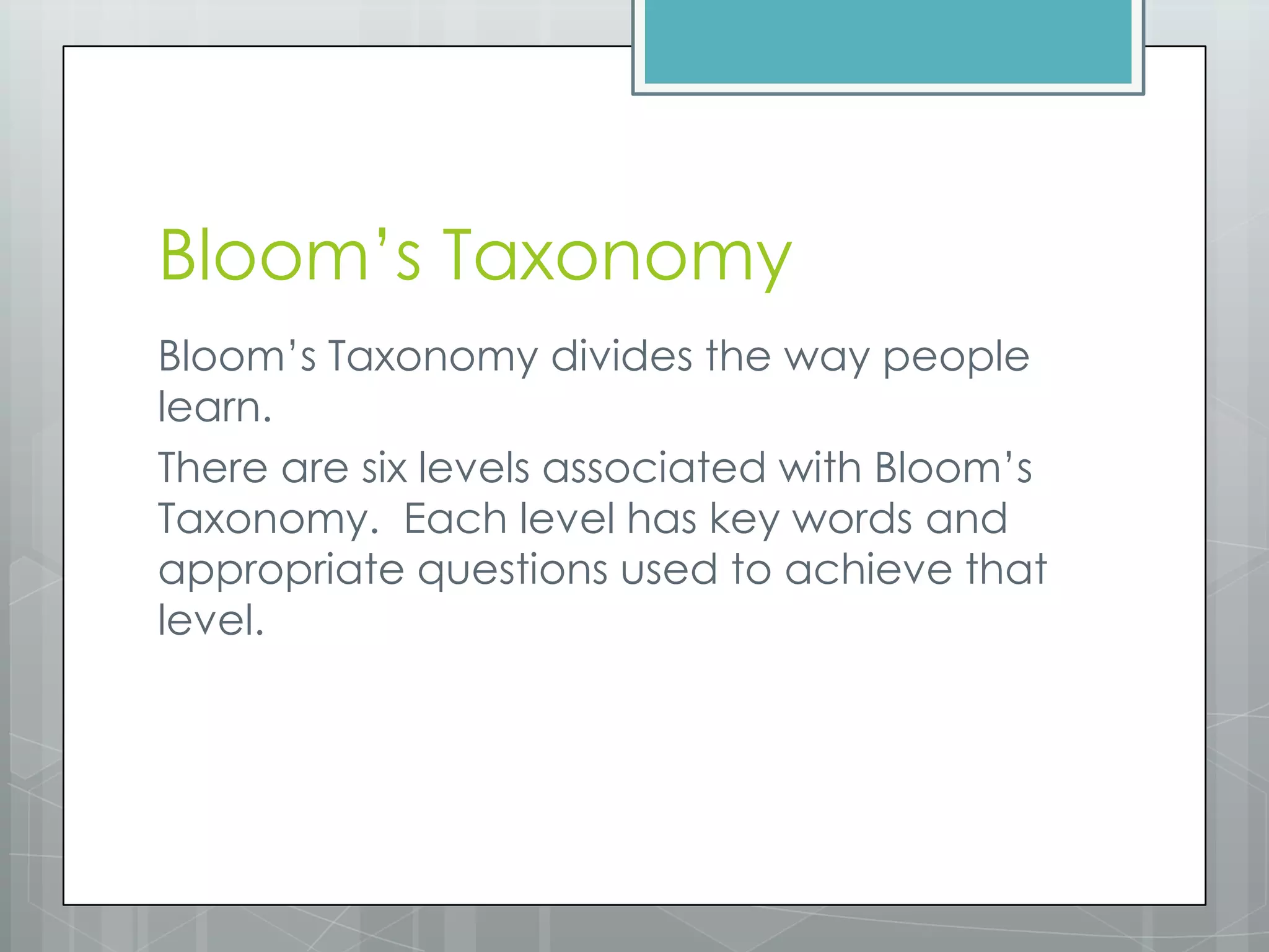 Bloom’s taxonomy | PPT