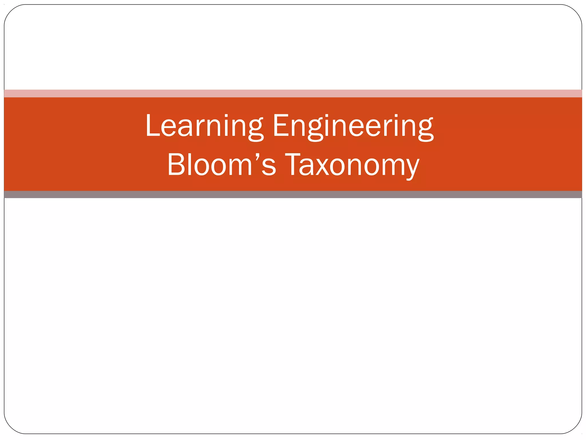 Bloom's taxonomy | PPT