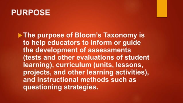Bloom’s Taxonomy PowerPoint Presentation 2017 | PPTX