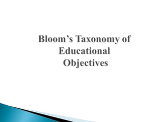 Blooms taxonomy | PPT