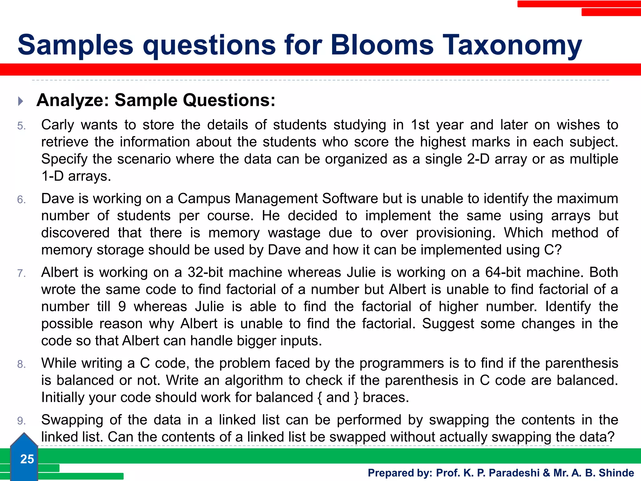 Blooms Taxonomy in Engineering Education | PPSX